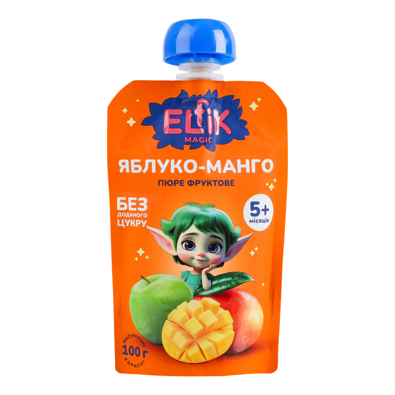 Пюре для детей от 5мес фруктовое Яблоко-манго Elfik Magic д/п 100г Elfik Magic(4820266361136 ...
