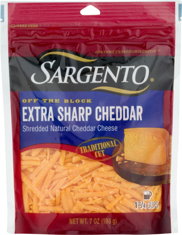Sargento Off The Block Traditional Cut Extra Sharp Cheddar Cheese ...