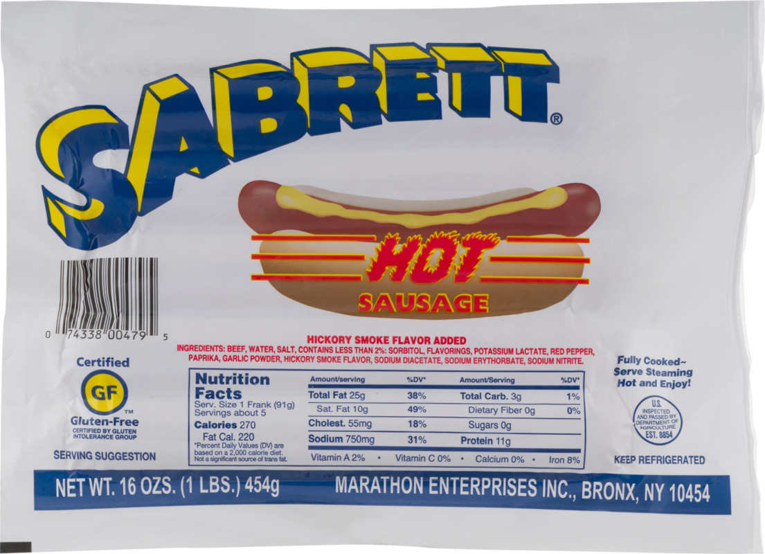 Sabrett Hot Sausage - 5 CT Sabrett(74338004795): customers reviews ...