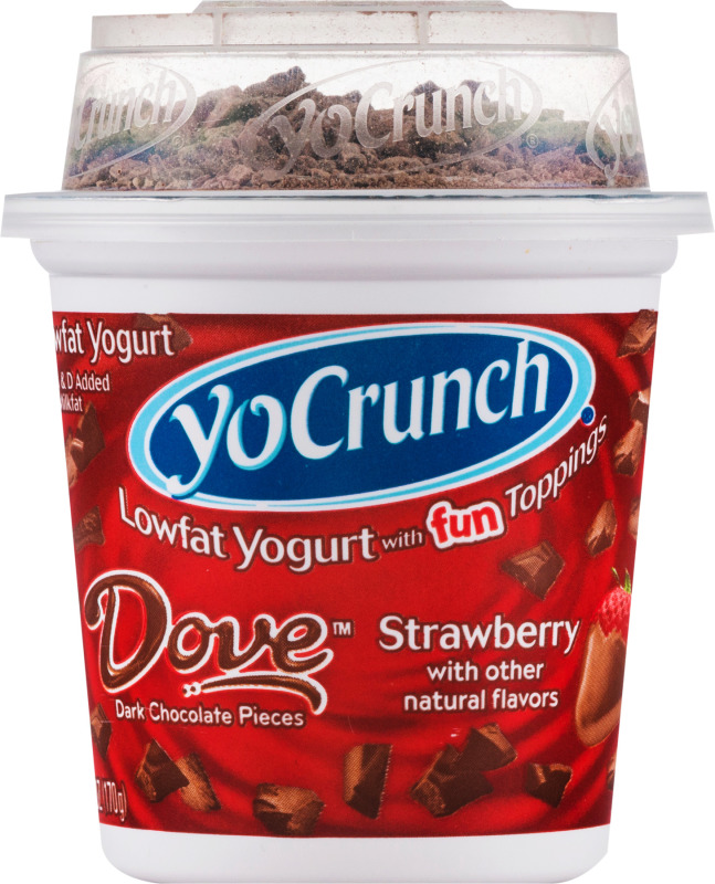 YoCrunch Lowfat Yogurt Strawberry with Dove Dark Chocolate Pieces ...
