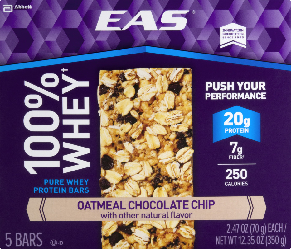 EAS 100% Whey Protein Bars Oatmeal Chocolate Chip - 5 CT EAS ...