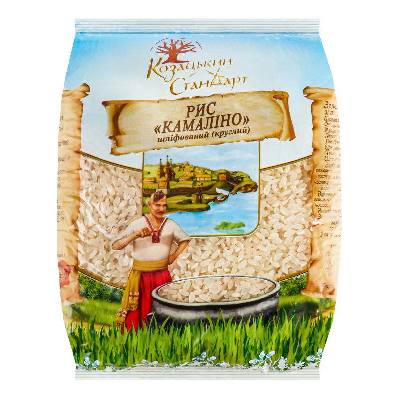 Рис шлифованный круглый Камалино Козацький Стандарт м/у 800г Козацький ...