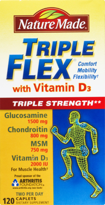 Nature Made Triple Flex with Vitamin D3 Dietary Supplement Caplets ...