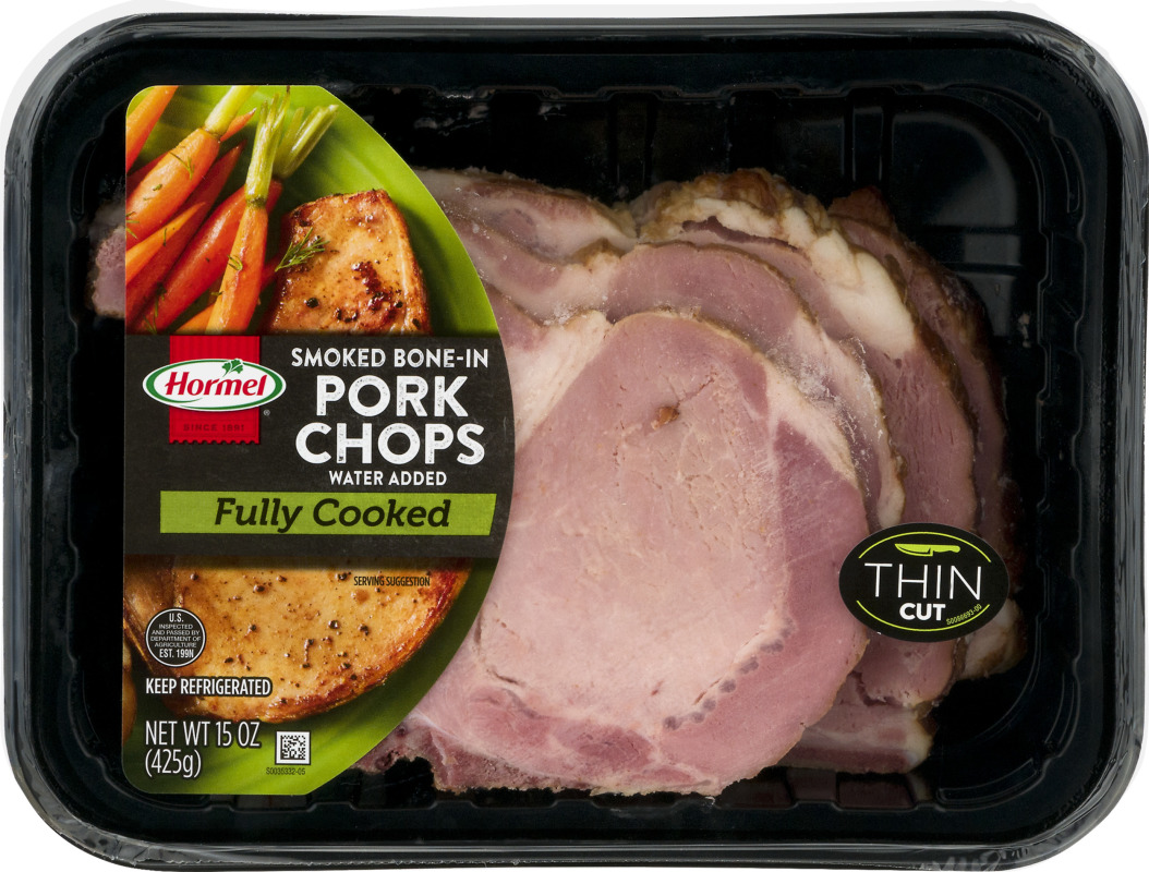 Hormel Fully Cooked Pork Chops Smoked Bone-in Hormel(37600177917 ...