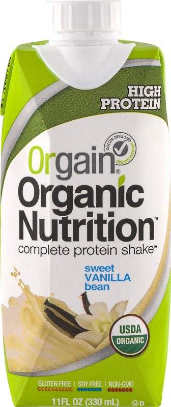 Orgain Organic Nutrition Complete Protein Shake Sweet Vanilla Bean ...