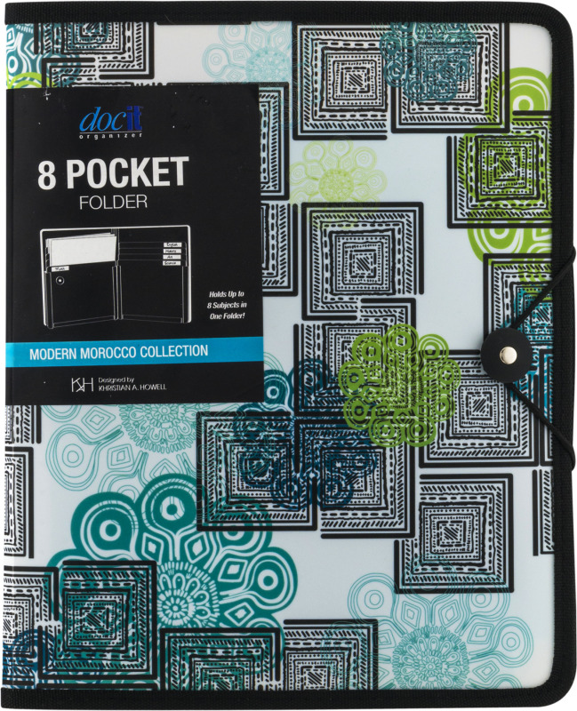Docit Organizer 8 Pocket Folder Modern Morocco Collection Docit ...
