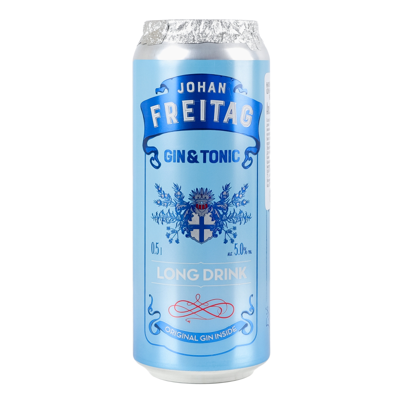 Напиток слабоалкогольный 0.5л 5% сильногазированный Gin&Tonic Johan ...