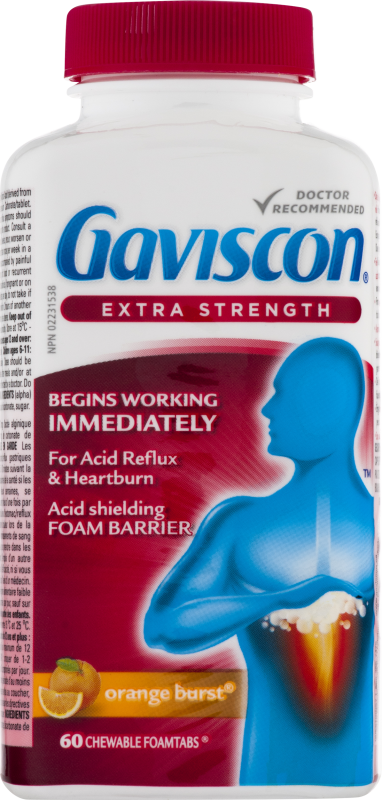 (CN) Gaviscon Extra Strength Chewable Foamtabs Orange Burst - 60 CT ...