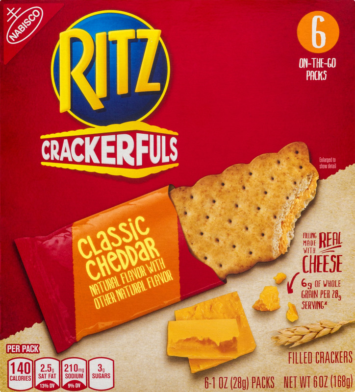 Nabisco Ritz Crackerfuls Classic Cheddar Filled Crackers - 6 CT Ritz ...