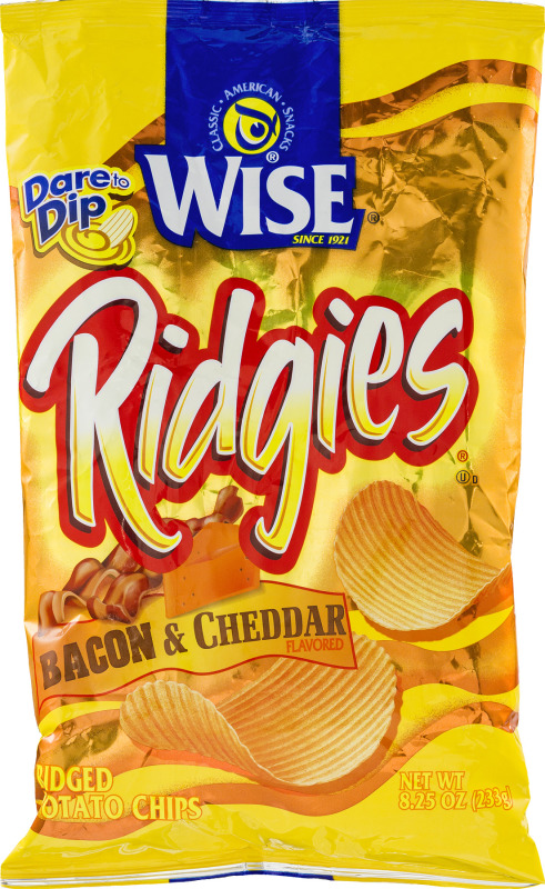 Wise Ridgies Bacon & Cheddar Ridged Potato Chips Wise(41262286016 ...