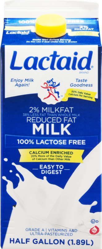 Lactaid 2% Reduced Fat Calcium Enriched Milk 100% Lactose Free Lactaid ...