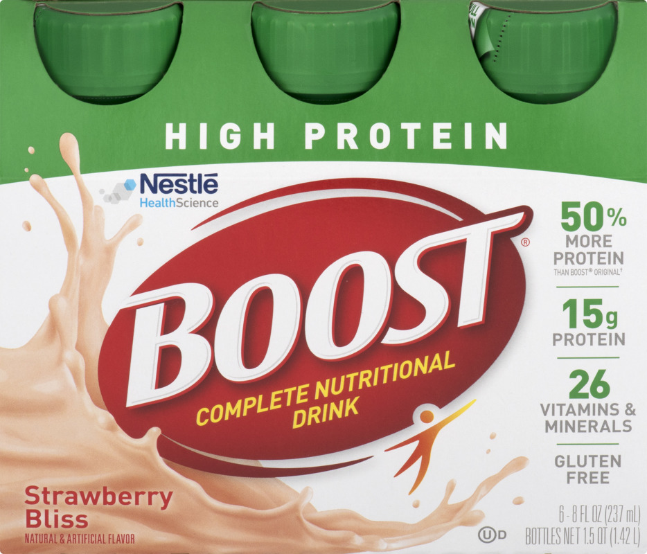 Boost Complete Nutritional Drink High Protein Strawberry Bliss - 6 CT ...