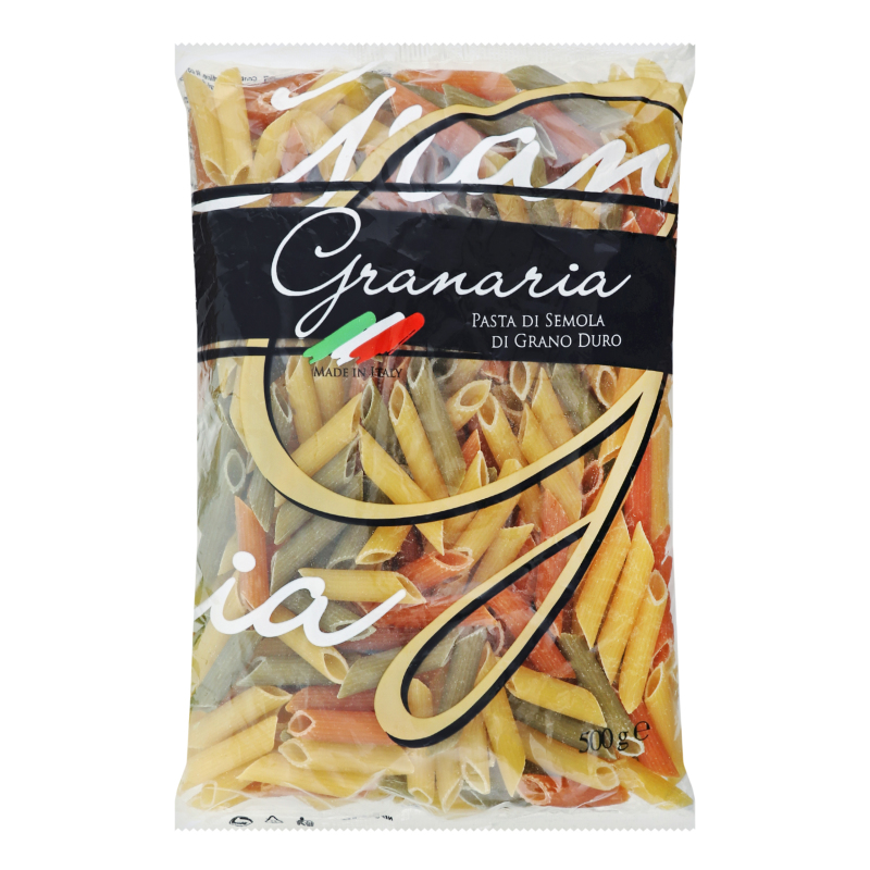 Макаронні вироби Granaria Пера ребристі трьохколірні Penne 500г п/е ...