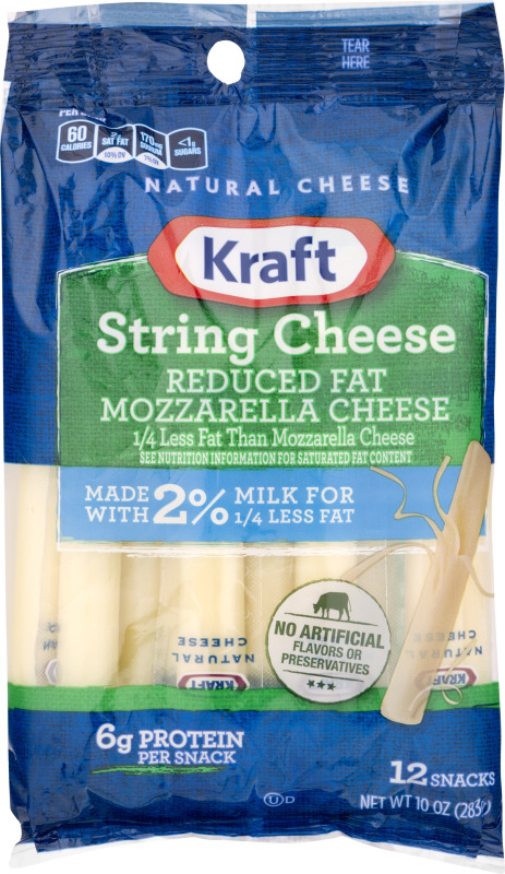 Kraft Reduced Fat String Cheese Mozzarella - 12 CT Kraft(21000044740 ...