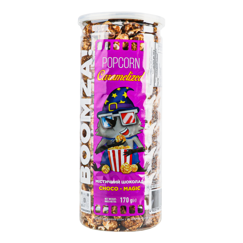 Попкорн карамелизированный Мистический шоколад Boomza! тубус 170г ...