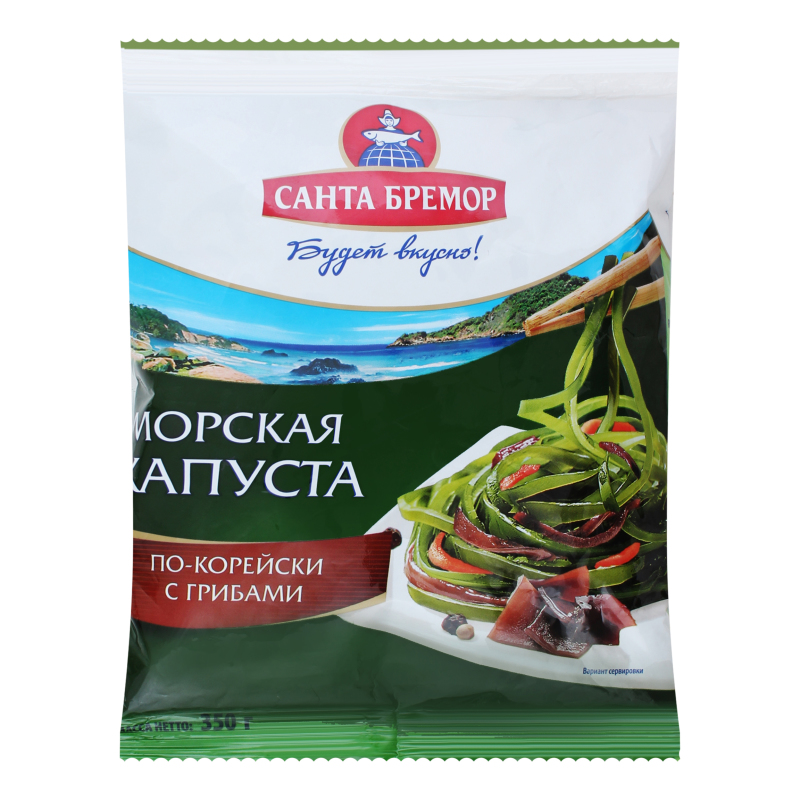 Капуста морская маринованная по-корейски с грибами Санта Бремор м/у ...