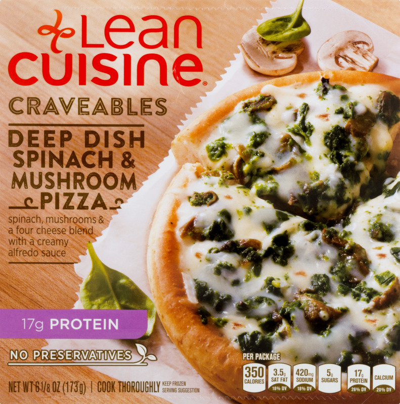 Lean Cuisine Craveables Deep Dish Spinach & Mushroom Pizza Lean Cuisine ...