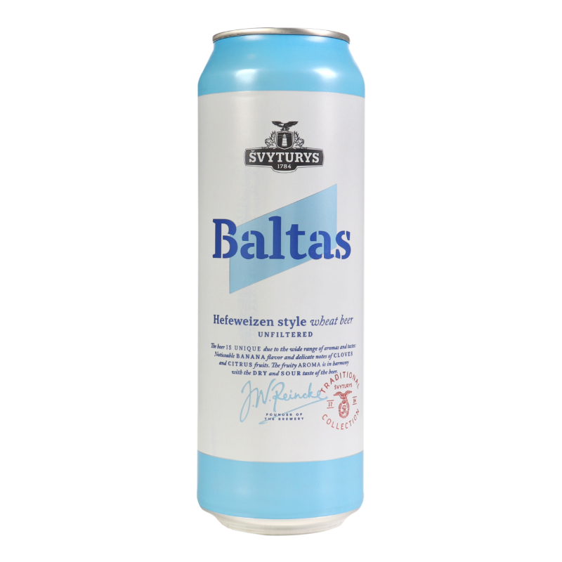 Пиво 0.568л 5% светлое пшеничное нефильтрованное пастеризованное Baltas ...