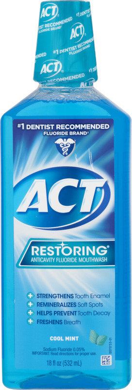 ACT Restoring Anticavity Fluoride Mouthwash Cool Mint ACT(41167095652 ...