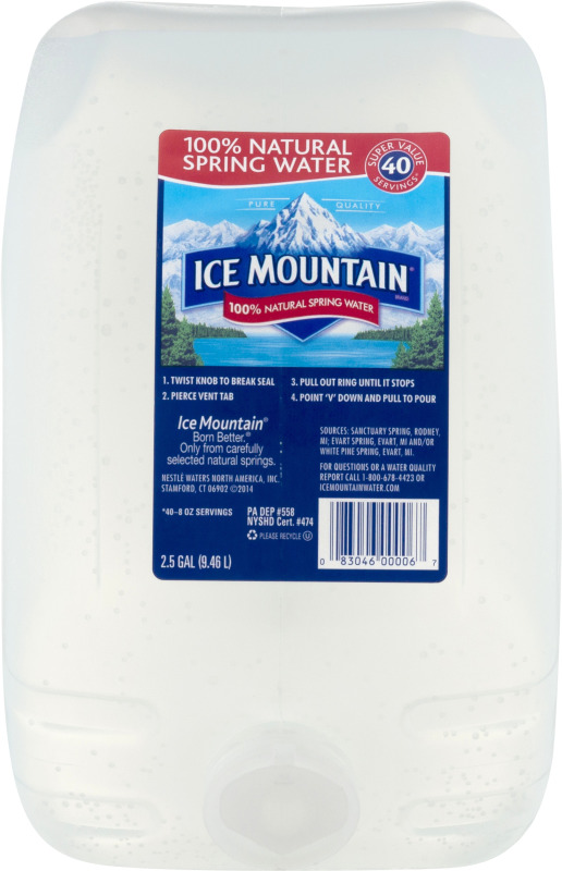 Ice Mountain 100% Natural Spring Water Ice Mountain(83046000067 ...