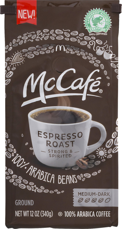 McCafe Espresso Roast 100% Arabica Beans Ground Medium-Dark McCafe ...
