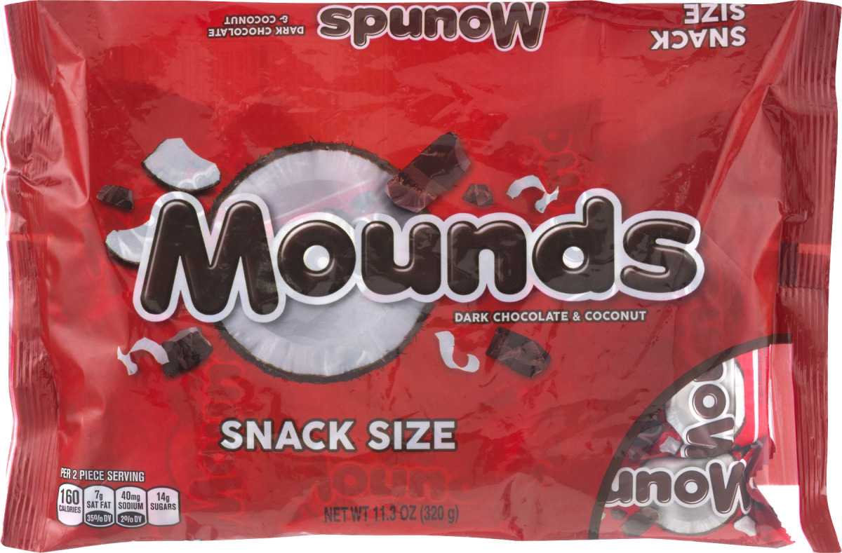 MOUNDS Candy Bar Snack Size Assortment, 11.3-Ounce Bags Mounds ...