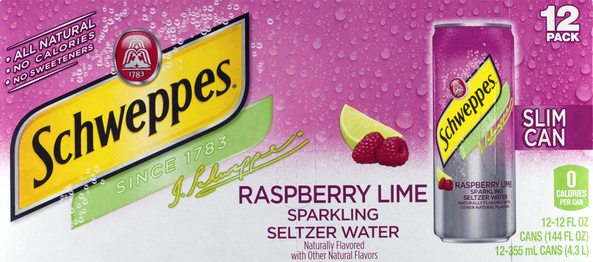 Schweppes Raspberry Lime Sparkling Seltzer Water - 12 PK Schweppes ...