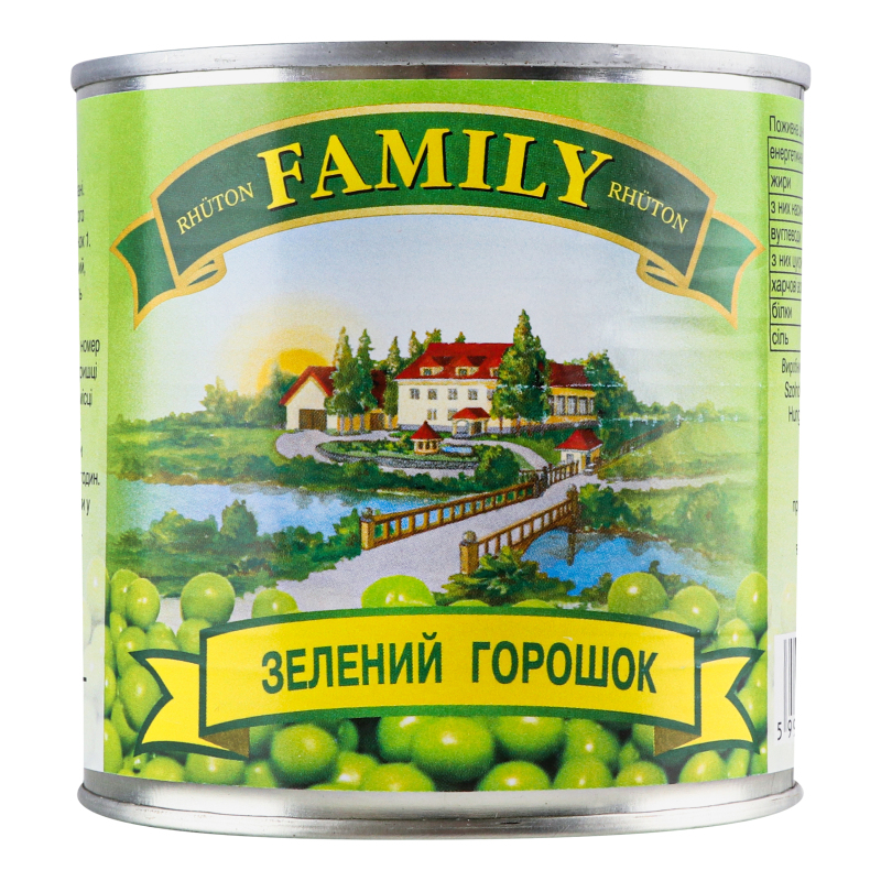 Горошек зеленый консервированный Rhuton Family ж/б 400г Family ...