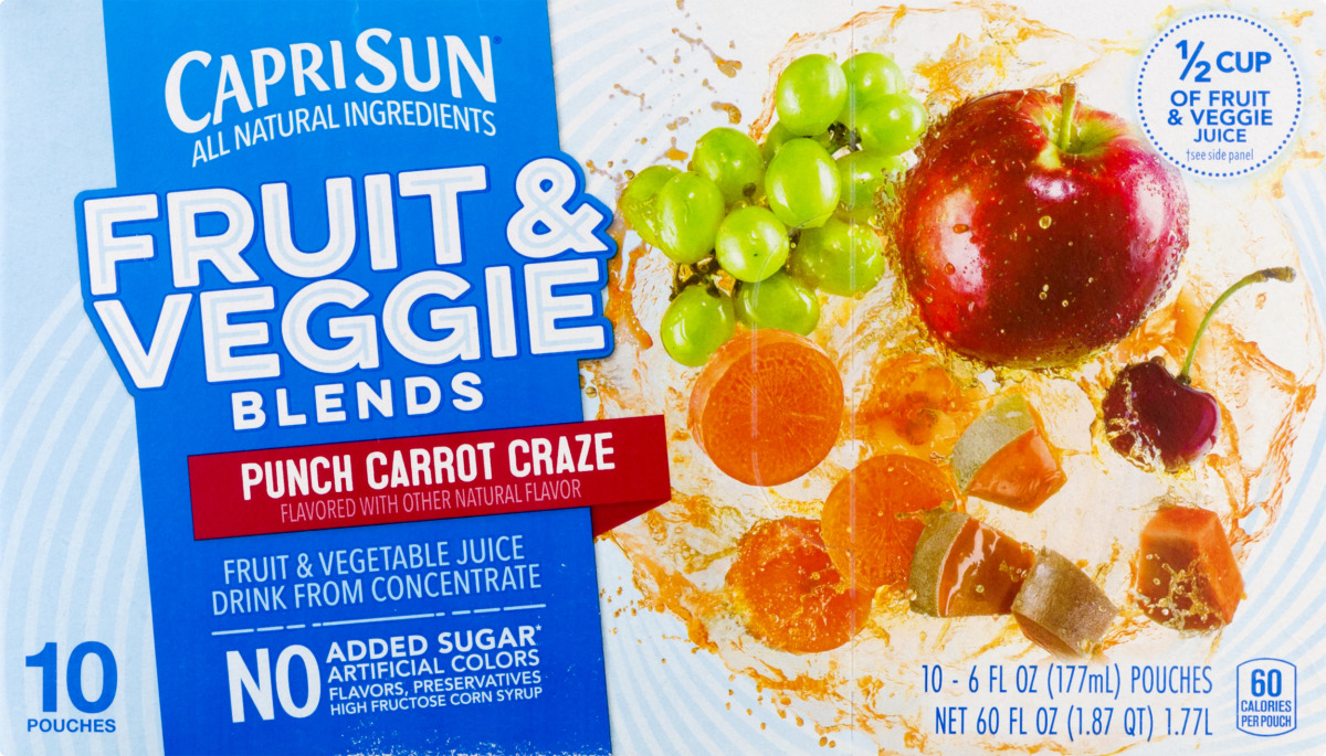 Capri Sun Fruit & Veggie Juice Blends Punch Carrot Craze - 10 CT Capri ...