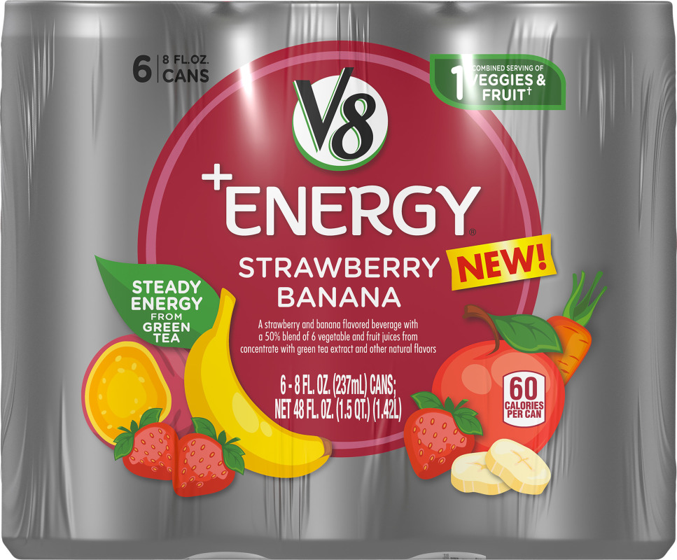 V8 +Energy® Strawberry Banana, 8 oz., 6 pack V8®(51000247810 ...