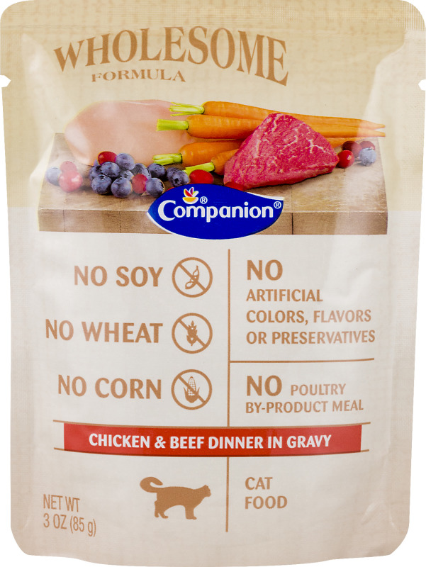 Companion Wholesome Formula Cat Food Chicken and Beef in Gravy ...
