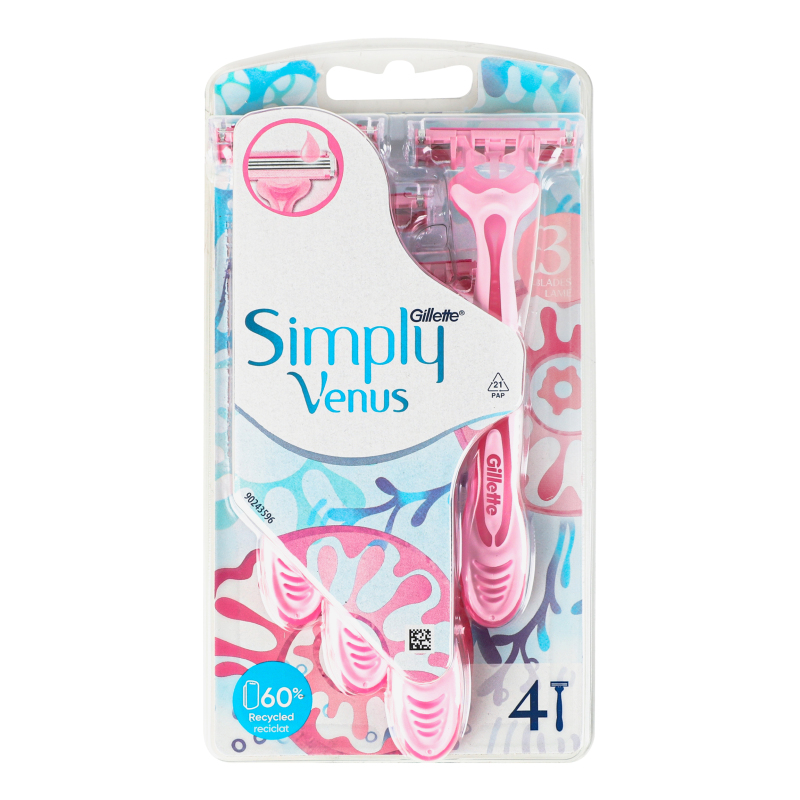 Бритвы одноразовые Simply Venus 3 Gillette 4шт Gillette(8700216143578 ...