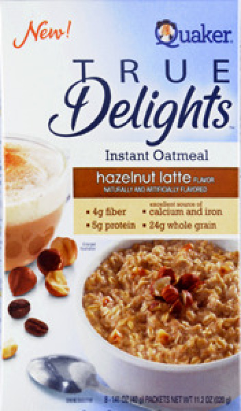 Quaker True Delights Instant Oatmeal Hazelnut Latte Flavor Packets ...