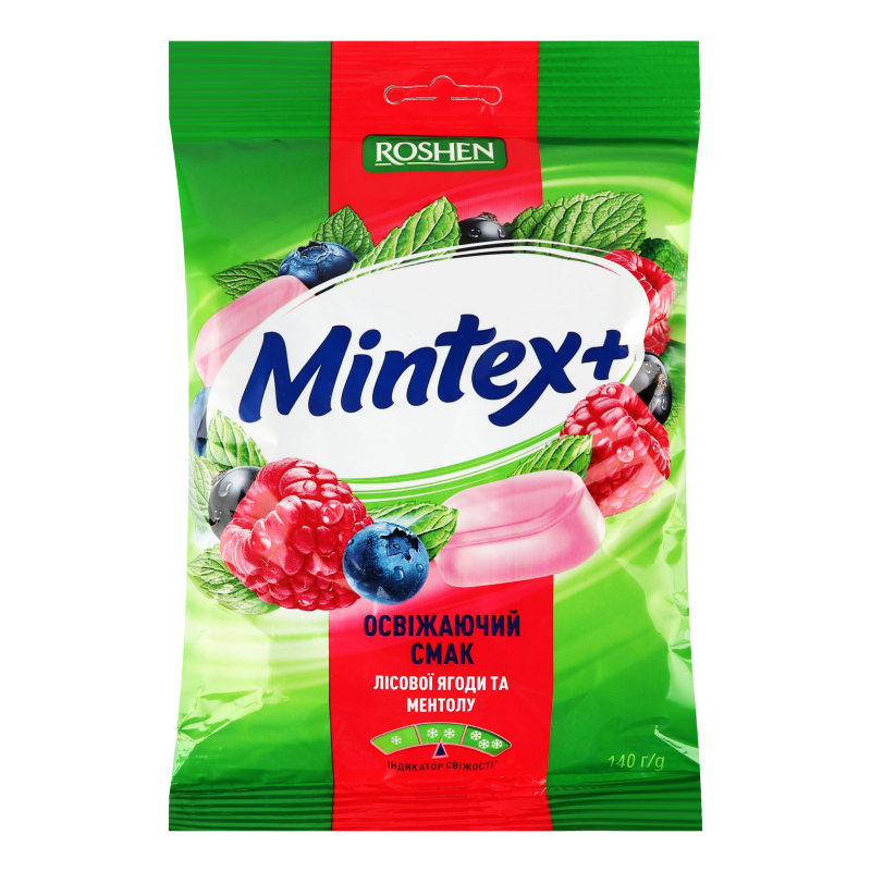 Карамель леденцовая со вкусом лесных ягод и ментола Mintex+ м/у 140г ...