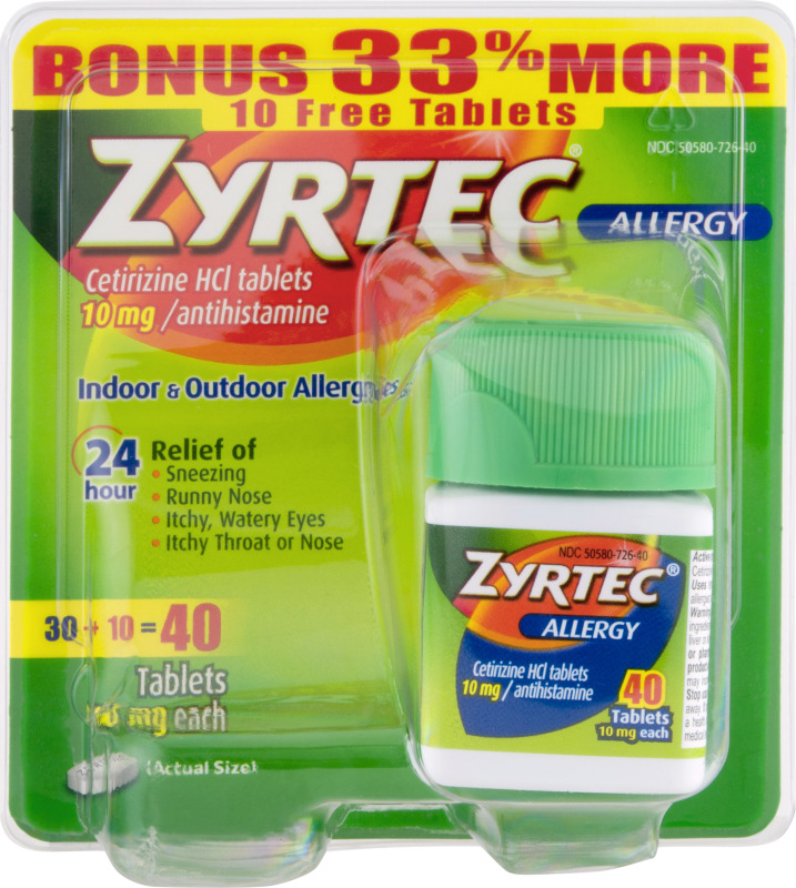 Zyrtec Allergy Tabs 10 mg - 40 CT Zyrtec(3004502044620): customers ...