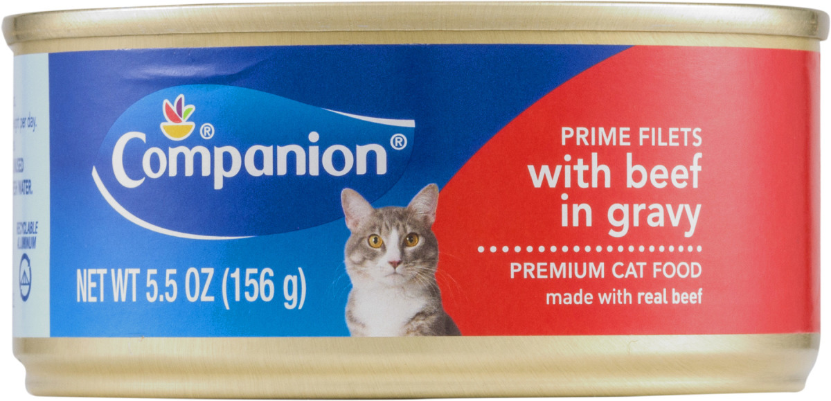 Companion Premium Cat Food Prime Filets with Beef in Gravy 5.5 OZ ...