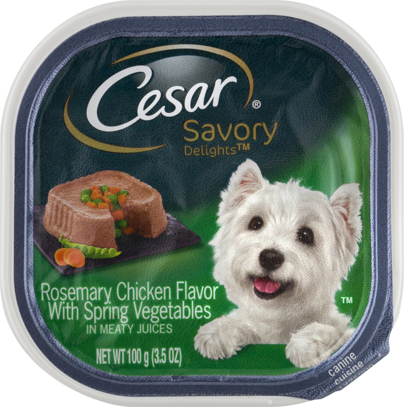 Cesar Savory Delights Canine Cuisine Rosemary Chicken Flavor With ...