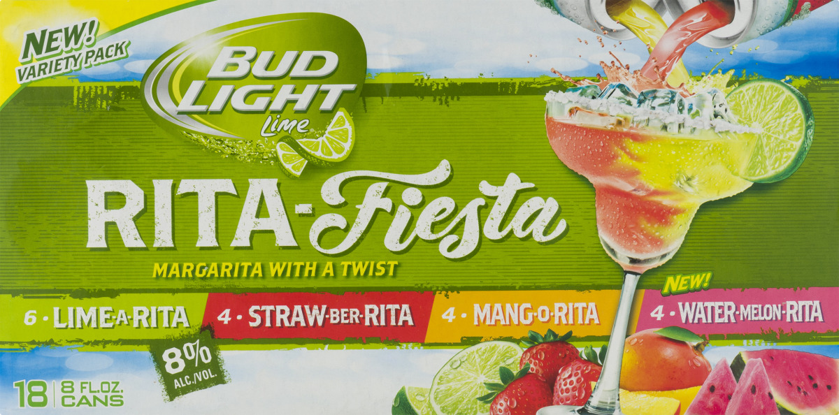 Bud Light Lime Rita-Fiesta Lime-A-Rita, Straw-Ber-Rita, Mang-O-Rita ...