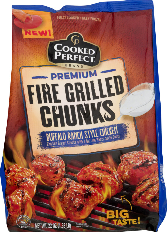 Cooked Perfect Fire Grilled Chunks Buffalo Ranch Style Chicken Cooked ...