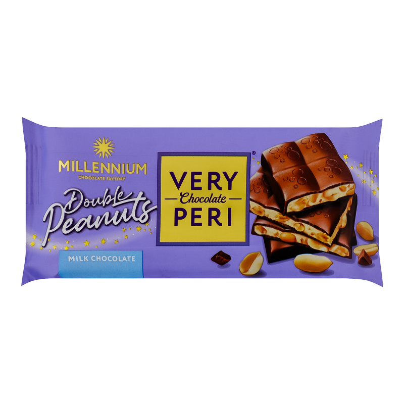 Шоколад молочный с начинкой измельченным и целым арахисом Very Peri ...