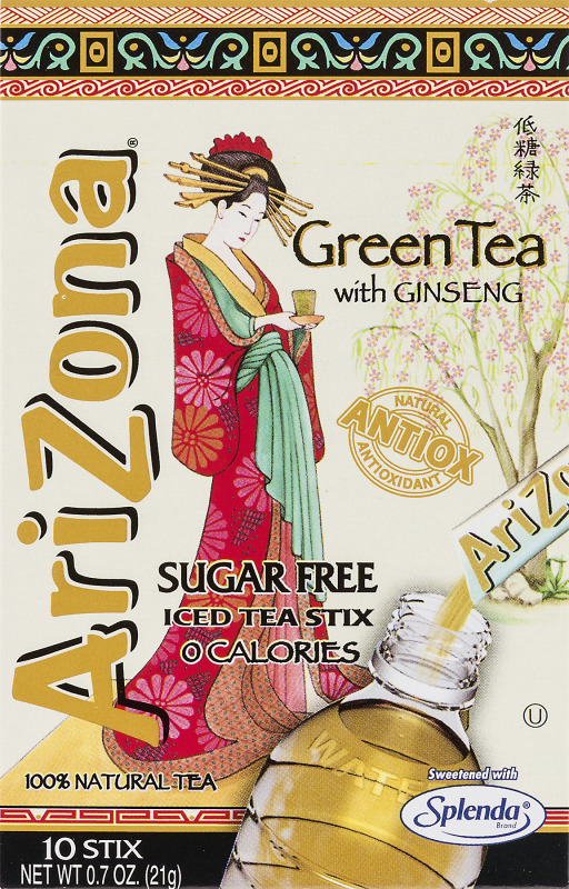 AriZona Iced Tea Stix Sugar Free Green Tea with Ginseng - 10 CT AriZona ...