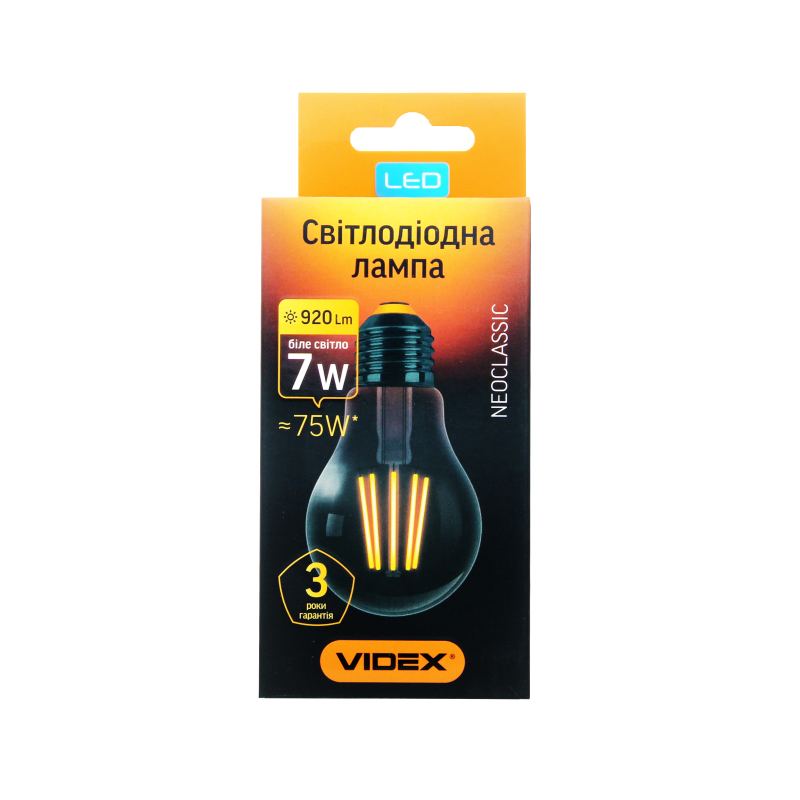 Лампа Videx Filament Led A60F 7W 4100K E27 Videx(4820118293363): купить в интернет магазинах ...