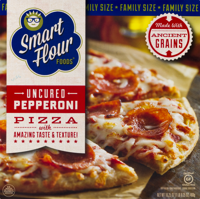 Smart Flour Foods Uncured Pepperoni Pizza Gluten Free Family Size Smart ...