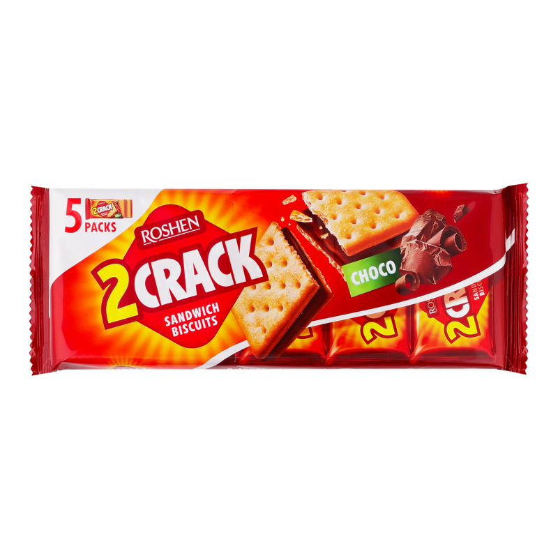 Печенье затяжное с шоколадной начинкой 2 Crack Roshen м/у 190г Roshen ...