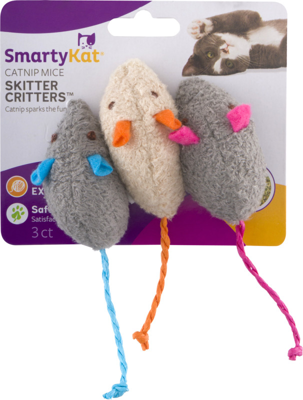 SmartyKat Catnip Mice Skitter Critters - 3 CT SmartyKat(786306393847): customers reviews ...