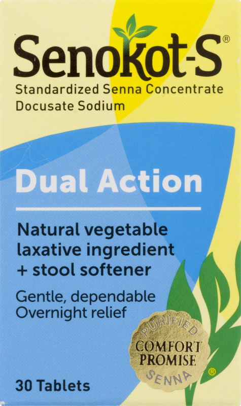 Senokot-S Dual Action Laxative + Stool Softener - 30 CT Senokot-S ...