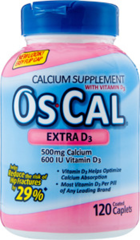 Os-Cal Extra D3 Calcium Supplement Coated Caplets - 120 CT Os-Cal ...