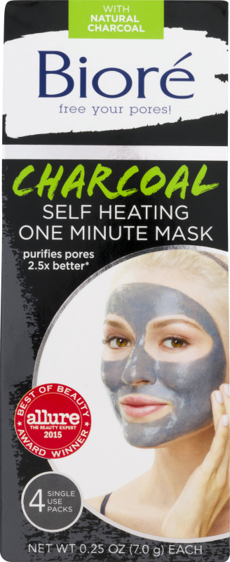 Biore Charcoal Self Heating One Minute Mask - 4 PK Biore(19100194311 ...
