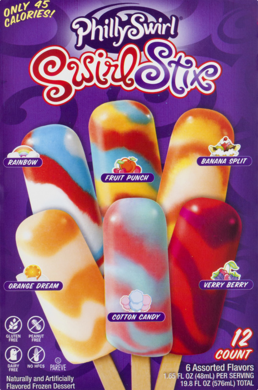 PhillySwirl SwirlStix Italian Ice Swirl Bars Assorted Flavors - 12 CT ...