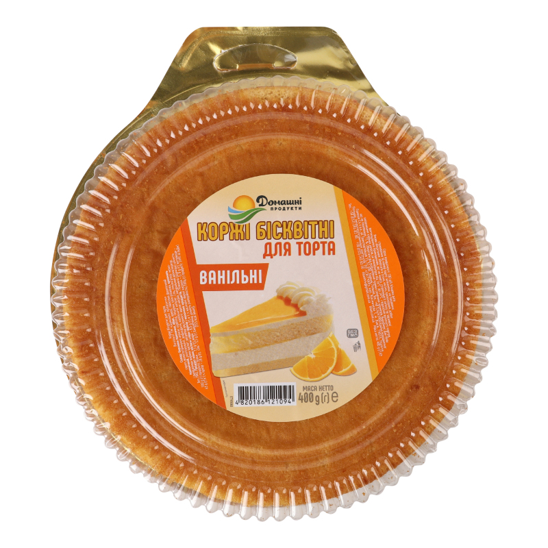Коржи бисквитные для торта ванильные Домашні продукти п/у 400г Домашні ...